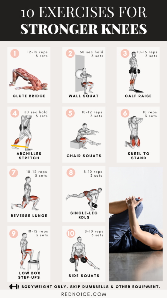 10 Gentle Knee Strengthening Exercises at Home (No Equipment, Low ...